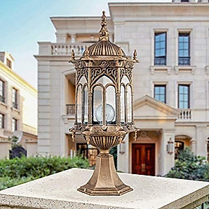 WYBFZTT-188 E27 Retro Industrial Column Lamp, Outdoor Landscape Post Lamp Gate Waterproof Courtyard Lamp, Pillar Caplights Home Garden Courtyard Column Headlight
