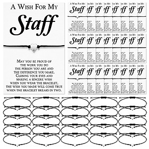 Colarr 25 Sets Staff Appreciation Gifts With Bracelets Heart Shaped Bracelet Wish Cards Thank You Postcards May You Be Proud of Inspirational Team Gifts Thank You Gift for Coworker Employee