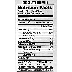 Kirkland Signature Protein Bars Chocolate Brownie 2.12 oz, 20-count