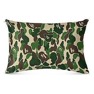 Camouflage Green Pillowcase for Hair and Skin Body Pillow Cover Pillowcases Queen Size 20"X 30" Body Pillow Case Cover with Zipper for Body Pillows