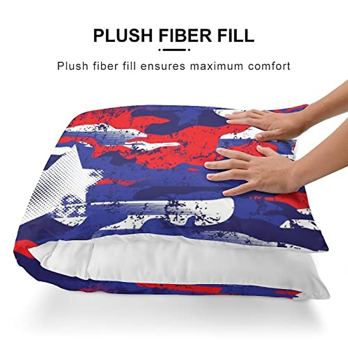 LynaRei Body Pillow Cover Red White Blue Camo Long Pillow Case Protector with Zipper Independence Day Rectangle Soft Large Throw Pillow Covers for Home Bedding Couch Sofa 20"x54"