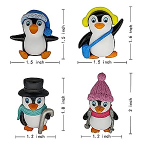 JKanruh 10 Pcs Mini Animals Miniature Penguin ,Cute Penguins Fairy Garden Moss Landscape Ornaments for Outdoor Decoration,Home Décor,DIY Garden,Christmas Ornaments