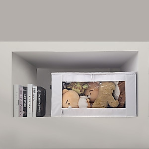 holay X-Large Storage Bins, PVC Boxes Transparent Lid Handles, Durable & Foldable, Toy Blocks Organizer for Kids Boys Girls Toddlers Playroom, 24''x12''x12'', 54L