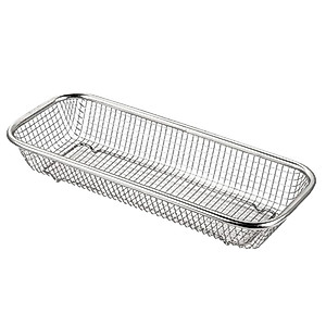 Luxshiny Dishwasher Silverware Cutlery Basket, Flatware Drying Rack Countertop Utensil Holder Stainless Steel Mesh Silverware Strainer