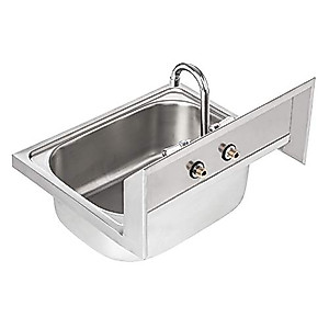 DuraSteel Stainless Steel Sink - NSF Commercial Wall Mount Kitchen Sink - Small Hand Sink with 12" x 10" x 5.5"D Wash Basin - With Sink Strainer and Faucet - For Laundry, Restaurants, Bars, and More