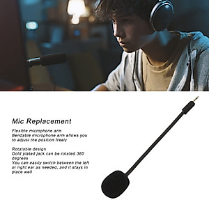 Game Mic Replacement for 100, Noise Cancelling Sponge Adjustable Microphone Arm, 2.5mm Detachable Game Boom Microphone for Gaming Headsets