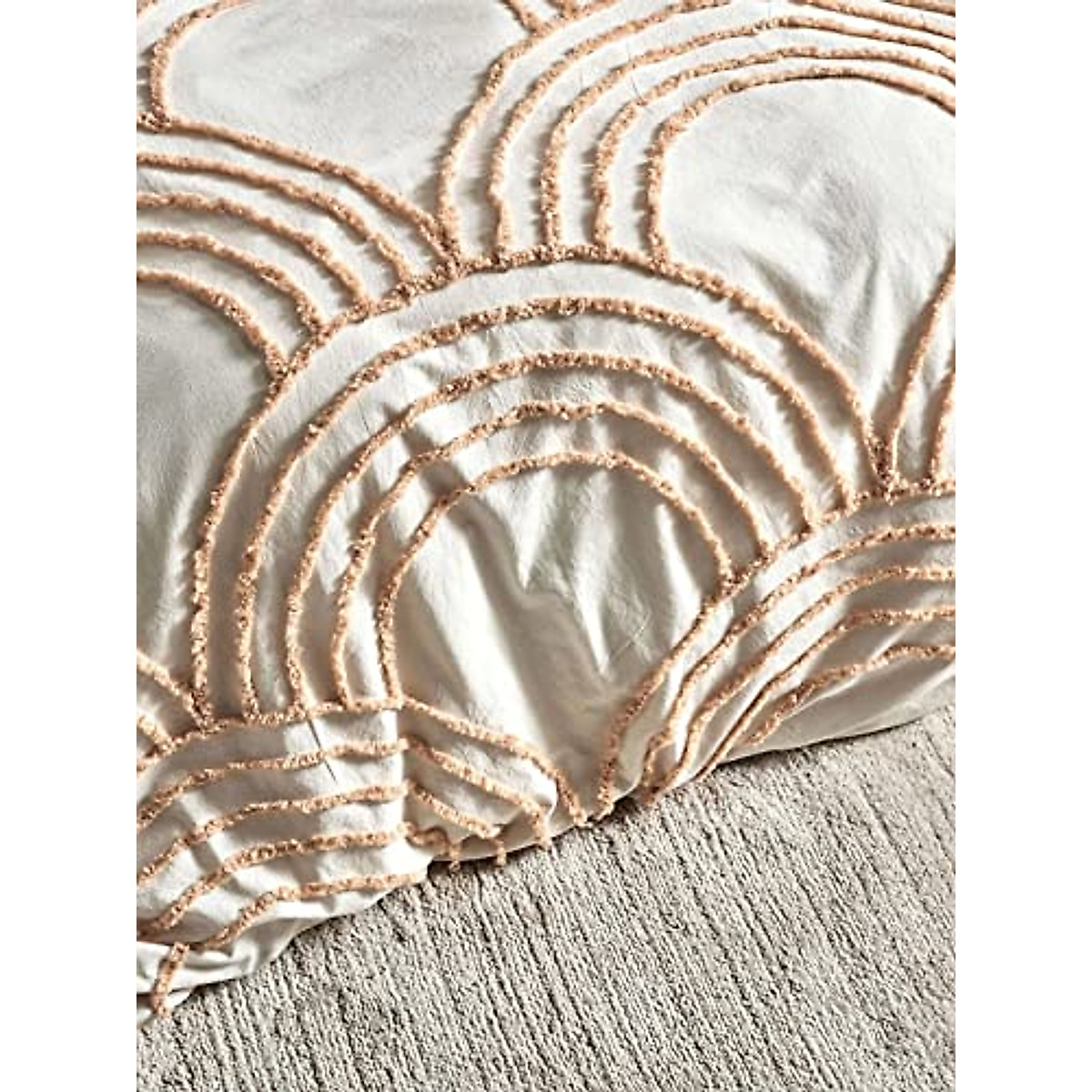 3 Piece Tufted Cotton Duvet Cover Set, Boho Bedding Queen King Comforter Cover with Pillowcases by Craft Aura (Full/Double 80x90 Inches)