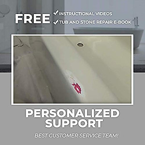 White Tub Repair Kit White for Acrylic, Porcelain, Enamel & Fiberglass Tub Repair Kit for Sink, Shower & Countertop - Bathtub Refinishing Kit for Cracked Bathtub Scratches - Shower Bases & Pans