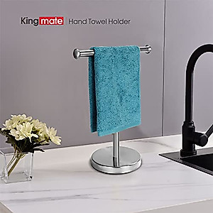 Kingmate Hand Towel Holder Stand, Towel Rack with Stainless Steel Base, Rust-Proof Jewelry Stand (Brushed Nickel)