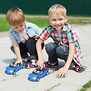 SASBSC Toy Cars Model S Die Cast Metal Model Cars with Door Open Light and Sound Pull Back Car Toys for Boys and Girls 3-12 Years Old