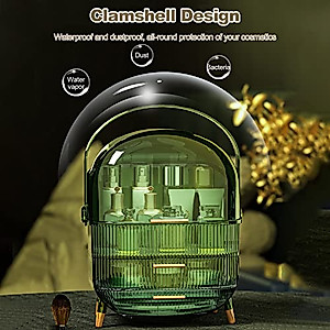 Ergocar Portable Retro Series Multi-Function Make Up Case Dustproof Cosmetic Storage Box,Cosmetics Skin Care Products Jewelry Organizer Case Finishing Box Bathroom Desktop - Retro Green