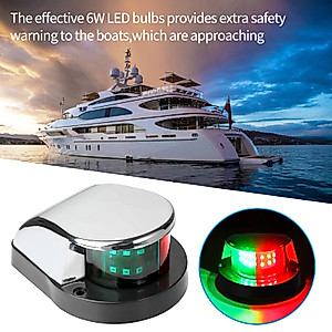 Huazu Boat Navigation Light, Bow Light Bi-Color LED Marine Navigation Light for Pontoon, Skiff, and Small Boat (Silver)