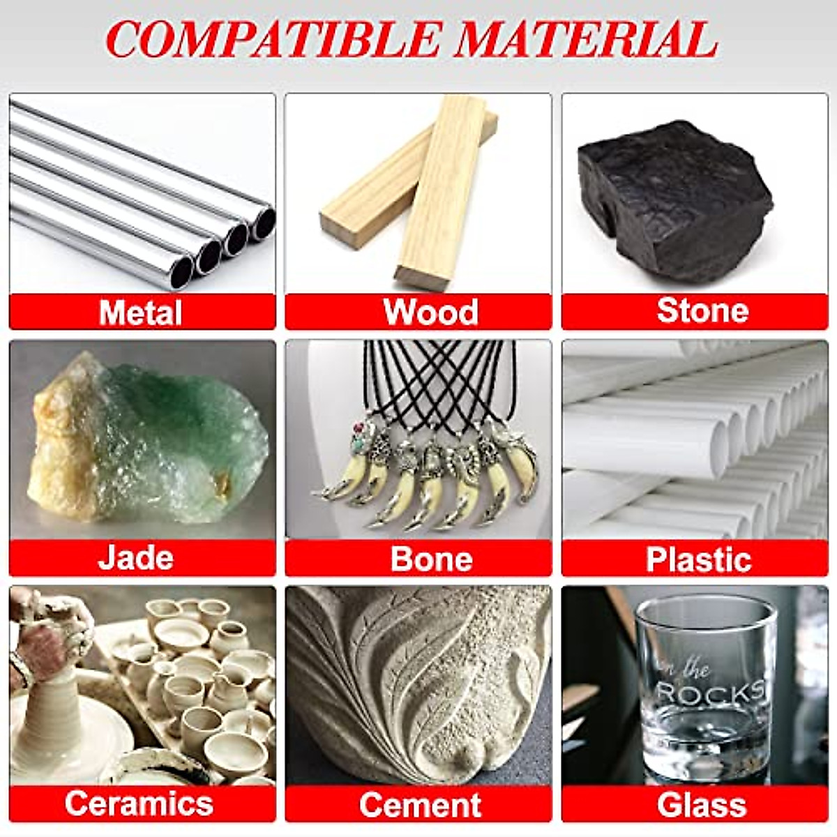 Carbide Rotary Burr Set - BIGOU 10PCS Double Cut Carving Burr Bits Tungsten Carbide 1/8" Shank 1/4" Grinding Head for DIY Carving Metal Polishing Engraving Drilling