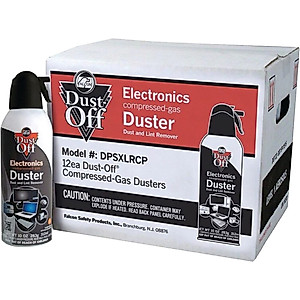 Falcon Safety Dust Off DPSXLRCP Compressed Gas, 10 Oz, Pack of 12