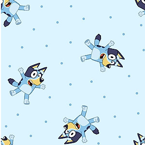 Springs Creative Fleece Bluey Polka Dot Kids Children's Dogs Characters Blue Fleece Fabric Print by The Yard, 81587-A62078