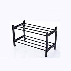 TAZSJG Small Shoe Rack Flower Stand Simple Home Shoe Cabinet Iron Dormitory Balcony Bed Storage Rack Size (Size : 67cm hength)