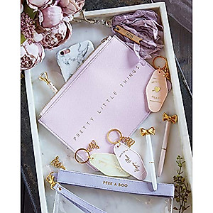Santa Barbara Design Studio Keychain Lili + Delilah Small Gifts Vintage Motel Key Tag Key Ring, 3.5" Long, Happy Place (Lavender)