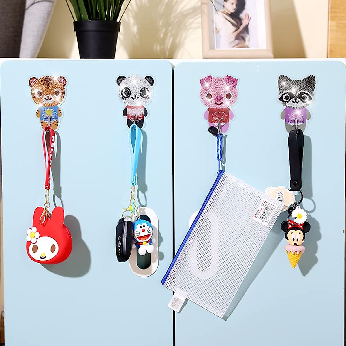 Wall Hooks for Hanging Heavy Duty 20lb Self Adhesive Hooks 6 Pack Creative Hooks Seamless Keys Bathroom Shower Outdoor Kitchen Door Home Improvement Sticky Hook (Animal)