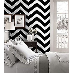 17.3"x393.7"Black and White Wallpaper Stripe Peel and Stick Wallpaper Self-Adhesive Contact Paper Removable Wallpaper Waterproof Wallpaper Decorative for Wall Covering Cabinets