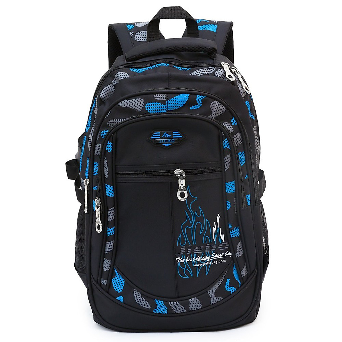 Backpack Boys Elementary School Bookbag Durable Heavy Duty Student Teenage Sturdy Kids Travel Waterproof Big (Blue) Large