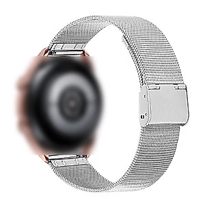 FitTurn Wrist Strap Compatible with TouchElex Smart Watch Bands for TouchElex Venus 1.2" Smart Watch Straps for TouchElex Sirius 1.52" Smart Watch Metal Bracelet (Silver+Rose Gold)