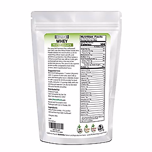 Whey Protein Isolate - Unflavored - All Natural Protein Powder Made in The USA - Mix in A Smoothie, Shake, Drink, Or Recipe - Hormone Free, Unsweetened, Non GMO, Kosher & Gluten Free - 1 lb