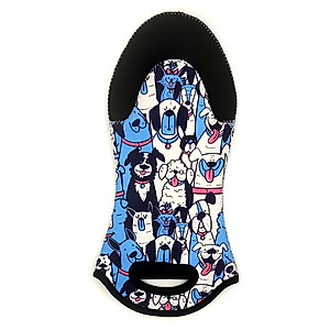 Dog Print Oven Mitts 2 Pack, Neoprene Fabric Heat Resistant Rubber Grip, Kitchen Oven Glove, Washable Pot Holder