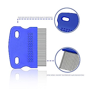 SKYPIA 5 Pcs Dog Comb Tear Stain Remover for Dogs Flea Comb Dog Combs for Grooming Small Dogs Flea Comb for Cats Dog Grooming Kit Pet Combs Small Dog Combs