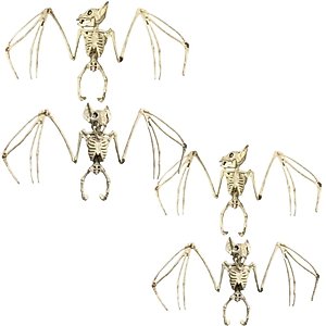 Aweilan Halloween Animal Skeleton,Horrible Bat Skeleton Simulation Bat Model Vivid Bat Bone for Yard Garden Lawn Patio Halloween Party Favors Decor-4pcs