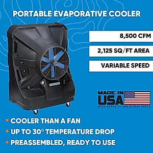 Portacool PACJS2501A1 Jetstream 250 Portable Evaporative Cooler, Black