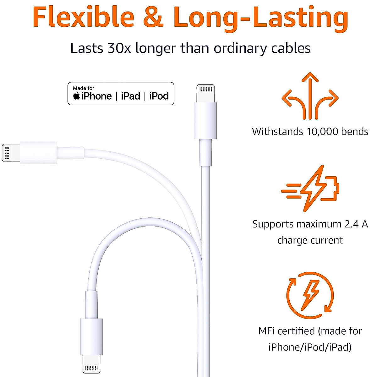 iPhone Charger Cord 3ft Lightning Cable 3Pack Durable Charging Wire Apple MFi Certified for iPhones 14 13 12 11 Pro Max XR XS SE X 8 7 6 5 Plus iPad