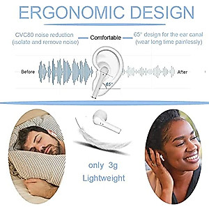 Wireless Earbuds Bluetooth 5.3 Headphones Noise Cancelling Air Buds Pods 3D Stereo Ear pods in-Ear Ear Buds Built-in Mic IPX7 Waterproof Earphones Sport Headsets for airpod Case/iPhone/Samsung/Google