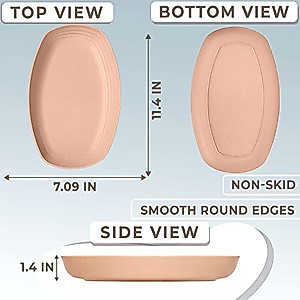 4Pcs Wheat Straw Plates and Bowls Sets - 11 Inch Dishwasher Safe Plates Microwave Safe Plastic Dinnerware Set - Unbreakable Dishes Wheat Straw Utensils - Kids Dinnerware Storage Set Reusable Plates