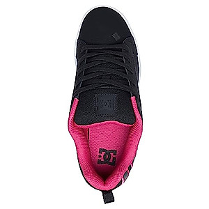 DC Shoes Women's Low-Top Sneakers, Black Pink Stencil, 8