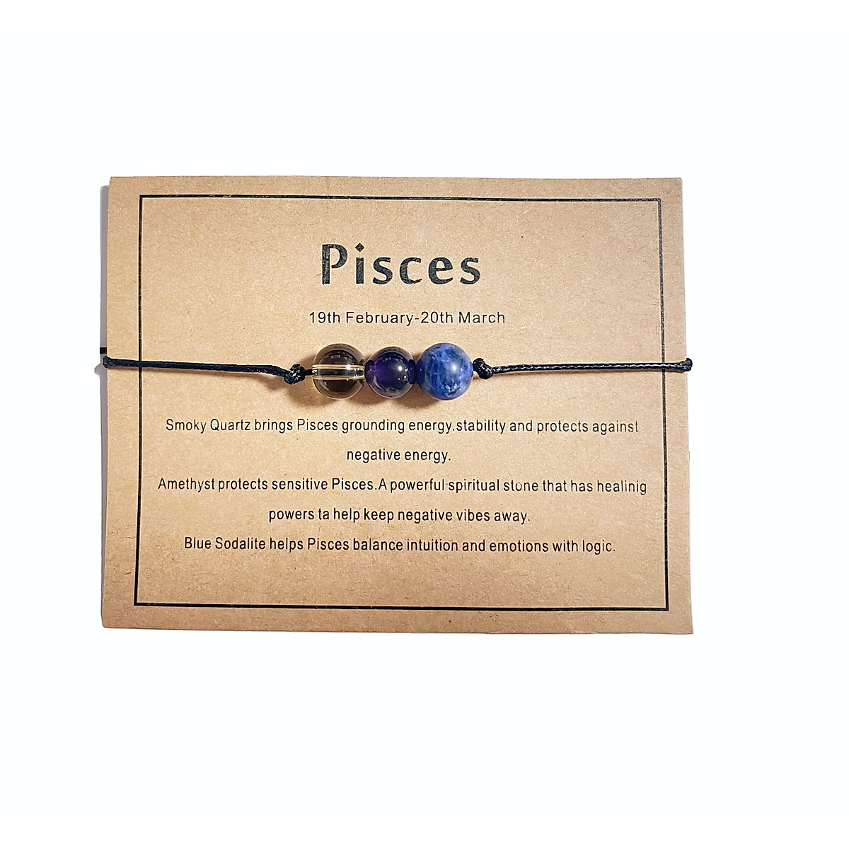 Zodiac Natural Stone Horoscope Bracelets 12 Constellation Astrology Healing Gemstone Crystal Card Packaging Horoscope Bracelet for Women Girls Teens Birthday Anniversary Friendship Exquisite Jewelry