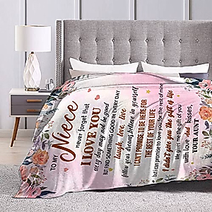 RIEDIOVS Niece Gifts Blanket-to My Niece Blanket-Birthday Gift for Niece from Aunt-Gifts for Niece Beautiful 60" x 50" Throw Blanket -1