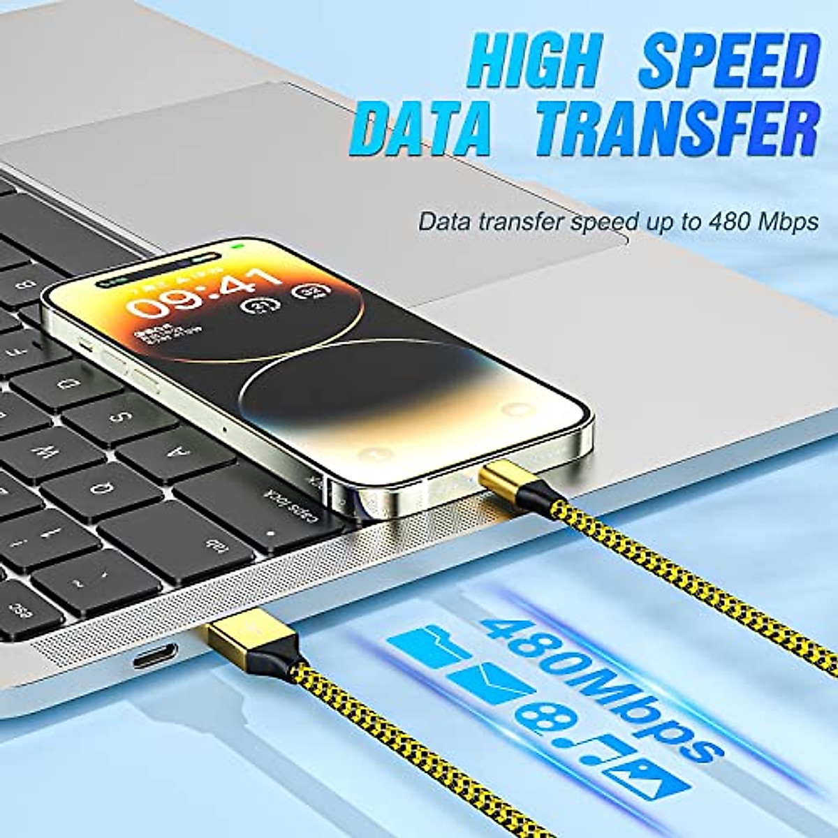 3 Pack [Apple MFi Certified] 6FT iPhone Charger USB Lightning Cable Fast Charging Nylon Braided Cord Compatible with iPhone 14/13/12/11 Pro Max/XS MAX/XR/XS/X/8/7/Plus/6S/6/SE/5S/iPad