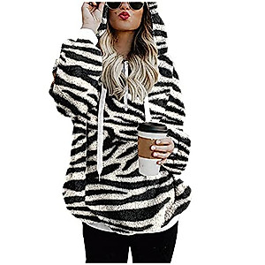 Womens Tops Round Neck Causal Long Sleeve Sweatshirt Pullovers Loose Soft Color Block Striped T Shirts Tunic Blouse(White , Large)