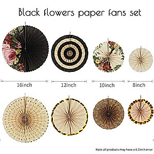 zilue Party Hanging Paper Fans Decoration Set for Wedding Birthday Party Mother's Day Round Events Accessories Set of 8