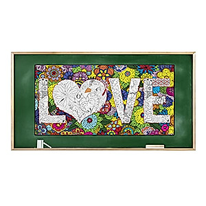 SJPRINTER Inspirational Wall Art, Motivational Giant Coloring Poster Mandala for Kids Adults - Great for Girls, Boys, Arts Crafts, Care Facilities, Schools, Family Time Groups (24" x 48", Love)