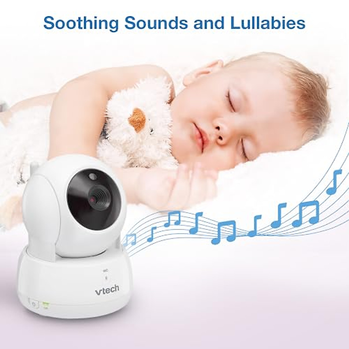 VTech VM924-2 Remote Pan-Tilt-Zoom Baby Monitor with 2 Cameras & Audio,5"LCD Screen,Up to 17Hrs Video Streaming&31Hrs Battery for Audio,Night Vision,1000ft Range,Soothing Sounds,Temperature Sensor