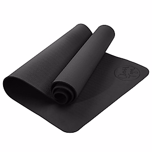 Clever Yoga Mat BetterGrip Eco-Friendly Recyclable Non-Slip and Durable TPE 6mm or 1/4" Thick - (Black)