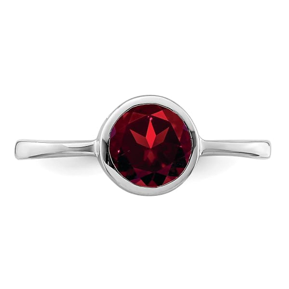 IceCarats 925 Sterling Silver Red Garnet Round Ring Gemstone Band January Birthstone Jewelry Size 7