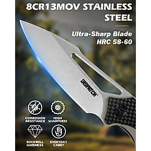 Dispatch Pocket Knife for Men Women, 3.54 Inch 8Cr13MoV Stainless Steel Blade with G10 Handle, Folding Knives with Clip for Outdoor Hunting Hiking Camping Survival EDC Tools