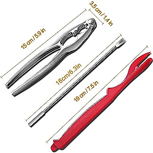 10PCS Crab Nut Crackers and Seafood Tools,Stainless Steel Lobster Crackers and Picks Set,Including 2 Lobster Crab Crackers, 4 Lobster Sheller Knives, 4 Crab Leg Forks/Picks (10pcs)