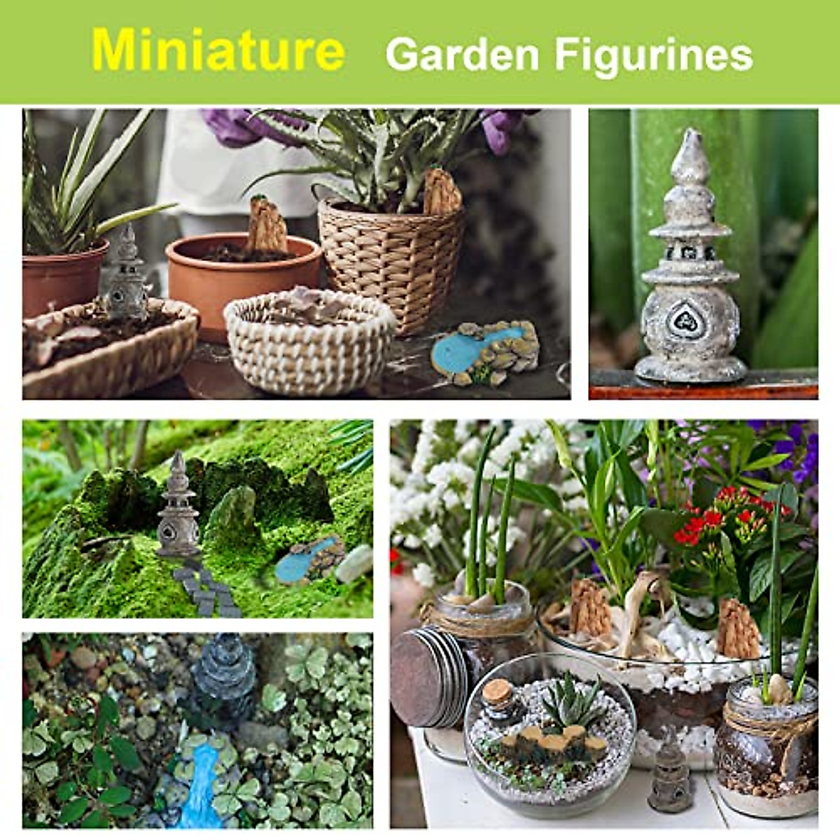 Fairy garden accessories outdoor set, Miniature Fairy Garden Figurines kit-66 pcs fairy garden décor for kids, DIY fairy garden supplies-home office desk décor gifts for Mom, Grandma, Plant Lover
