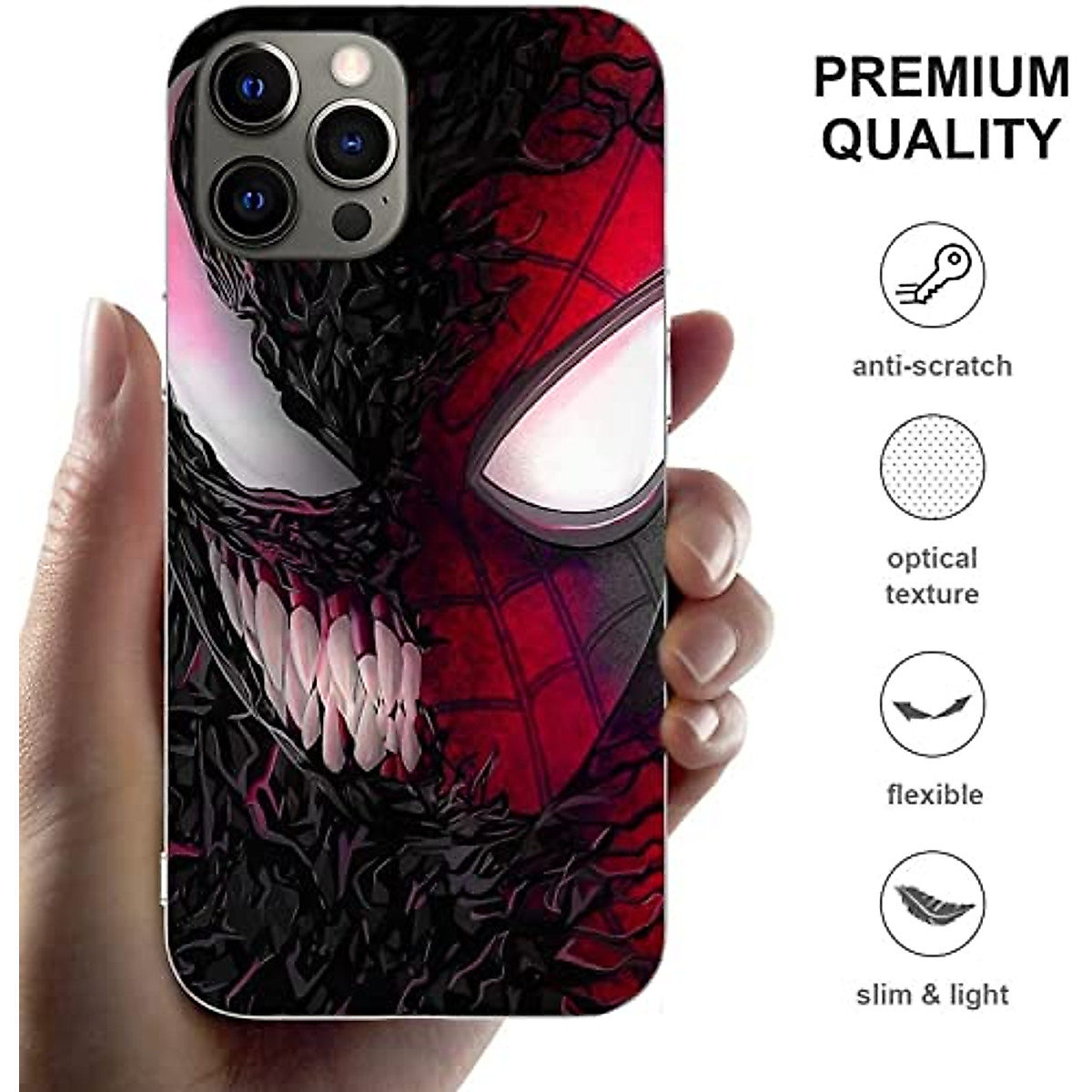 Compatible with iPhone 13 Mini Case Fans Red Man Vs Black Guardian Face Half for Boy Girls Lady Men Soft TPU Shockproof Silicone Phone Protective Case Cover