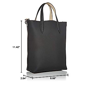 Lacoste Anna Vertical Shopping Tote Bag, Black Warm Sand
