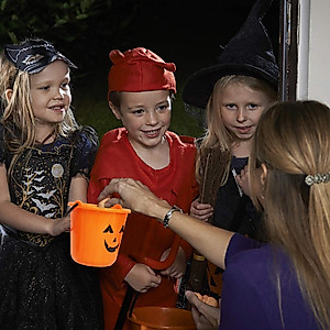 Zcaukya Halloween Pumpkin Trick Treat Bucket, 6 Pack Halloween Pumpkin Candy Bucket, Trick Treat Bucket, Portable Plastic Candy Pumpkin Pails