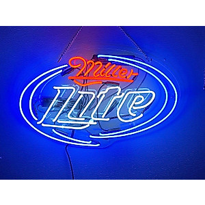 Prouten Neon Signs 20" Millers Lite Neon Sign Acrylic Beer Pub Bar Handmade Wall Decor Neon Light A120MLLA2